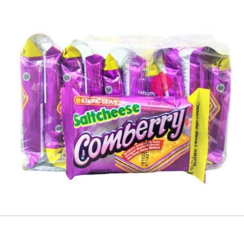 Jual Biskuit Saltcheese Comberry Khong Guan pak isi 10 pcs | Shopee ...