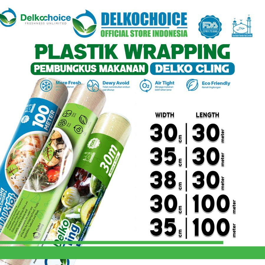 Jual Plastik Cling Wrap Food Wrapping Pembungkus Makanan DELKO CLING ...