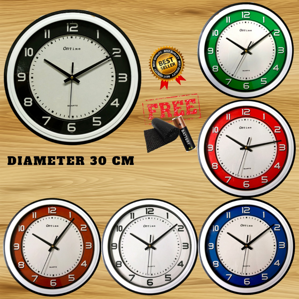 Jual Jam Dinding Besar Murah Polos Minimalis Putih Hitam Merah Biru ...