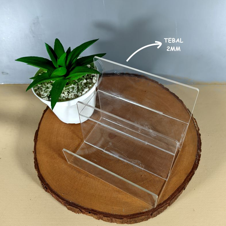 Jual STAND DISPLAY DOMPET 2 TINGKAT AKRILIK BENING 2 mm | Shopee Indonesia