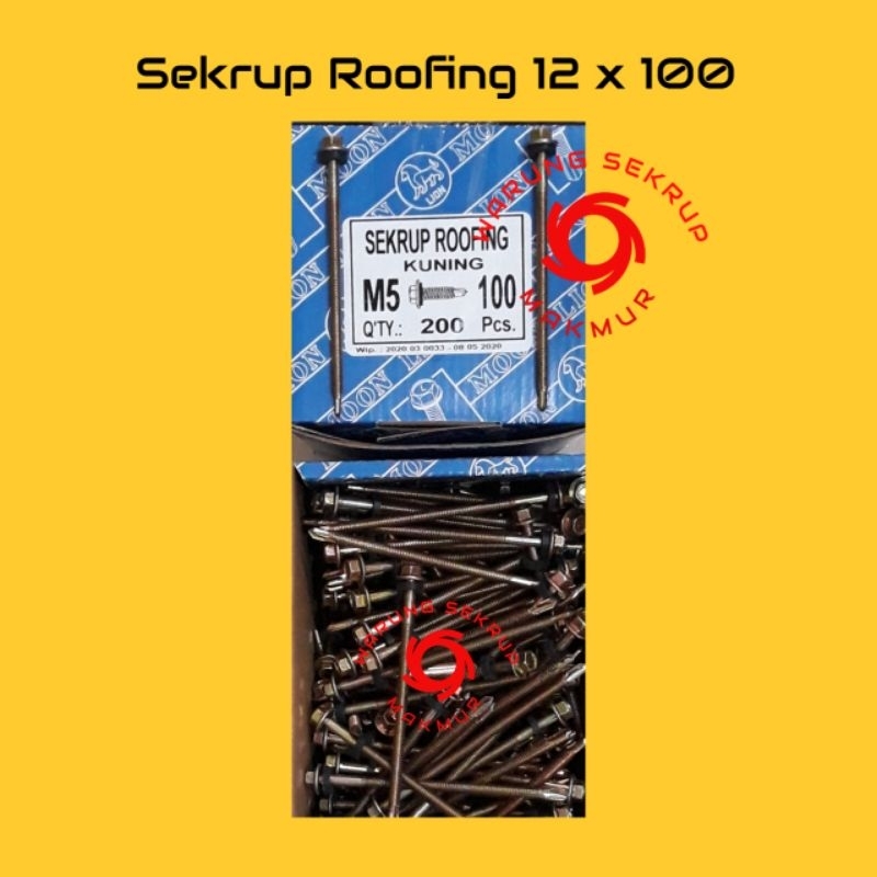 Jual (50 pcs) Sekrup Roofing Moon Lion 12x100 / Sekrup Roofing Kuning ...