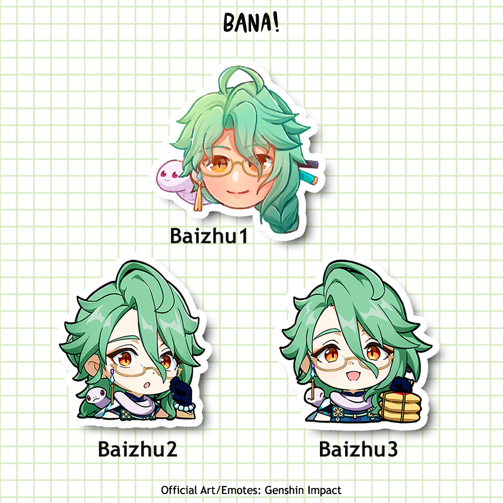 Jual Stiker BAIZHU Genshin Impact Sticker Vinyl Waterproof Bijian ...