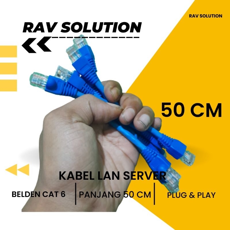 Jual KABEL LAN SERVER GIGABYTE BELDEN BIRU CUSTOM RAV SOLUTION 50 CM ...