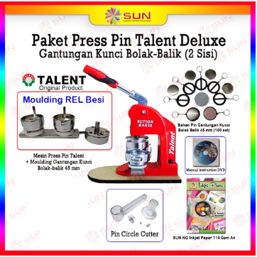Jual Paket Alat Mesin Press Pin Talent Deluxe 44mm / 58mm / Peniti 75mm ...