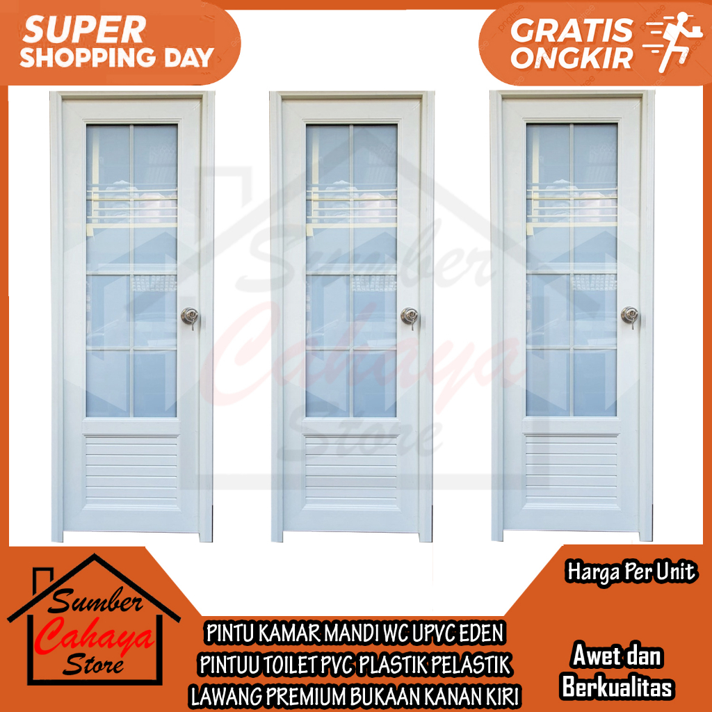 Jual [Instant] PINTU KAMAR MANDI WC UPVC EDEN PINTUU TOILET PVC PLASTIK ...