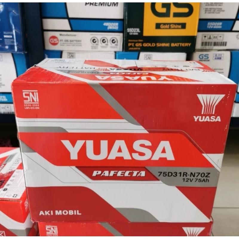 Jual AKI BATERAI BASAH YUASA PAFECTA N70Z/75D31R GENSET MOBIL L300 KUDA PANTHER 75AH | Shopee ...