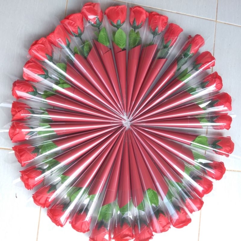 Jual PER LUSIN! BUKET SINGLE ROSE MURAH (size S) / BUNGA MAWAR TANGKAI ...