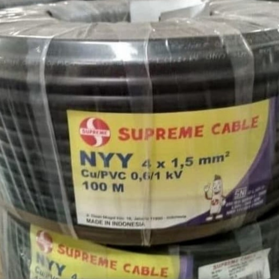 Jual Kabel Listrik Tunggal isi 4 NYY 4X1,5mm SUPREME @100Mtr NYY 4x1,5 4x1.5 mm 4x1.5mm | Shopee ...