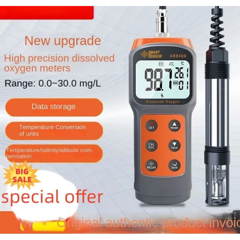 Jual smart sensor ar8406 display dissolved Oxygen water Quality tester ...