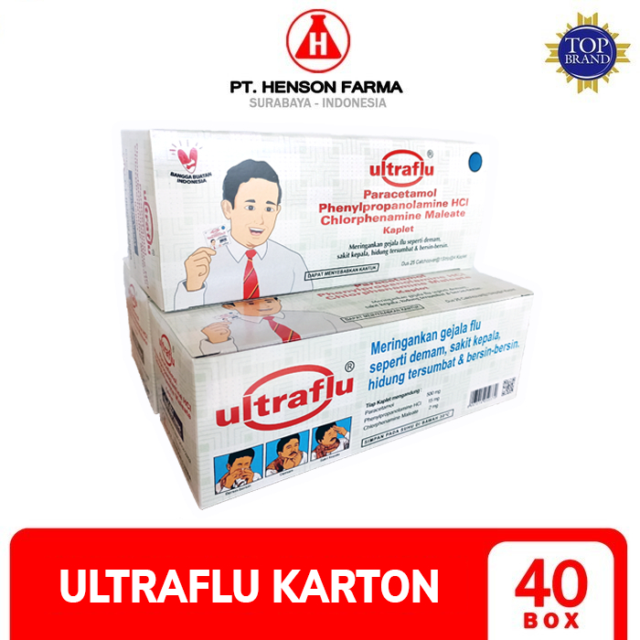 Jual ULTRAFLU Karton 40 Box Obat Flu Pilek Demam Sakit Kepala & Bersin ...