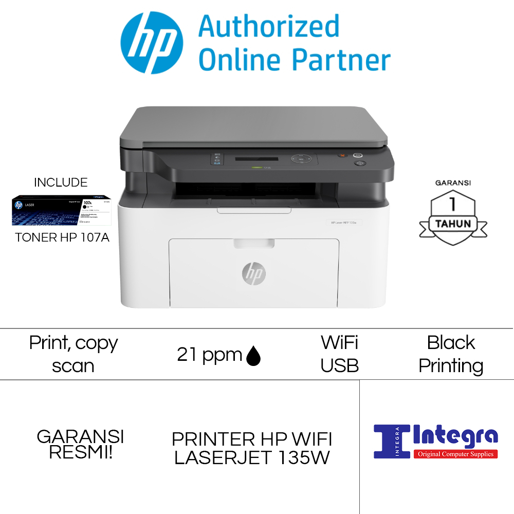 Jual Printer HP Laser MFP M135W | 135w Wireless Multifunction Wifi ...