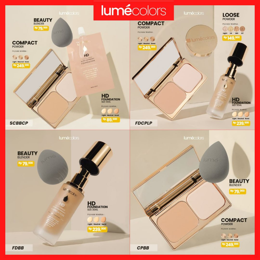 Jual Lumecolors Compact Powder Bundling Foundation Loose Powder ...