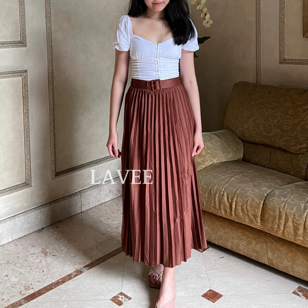 Jual LAVEE - Emma Skirt / Rok Plisket Maxi Panjang | Shopee Indonesia