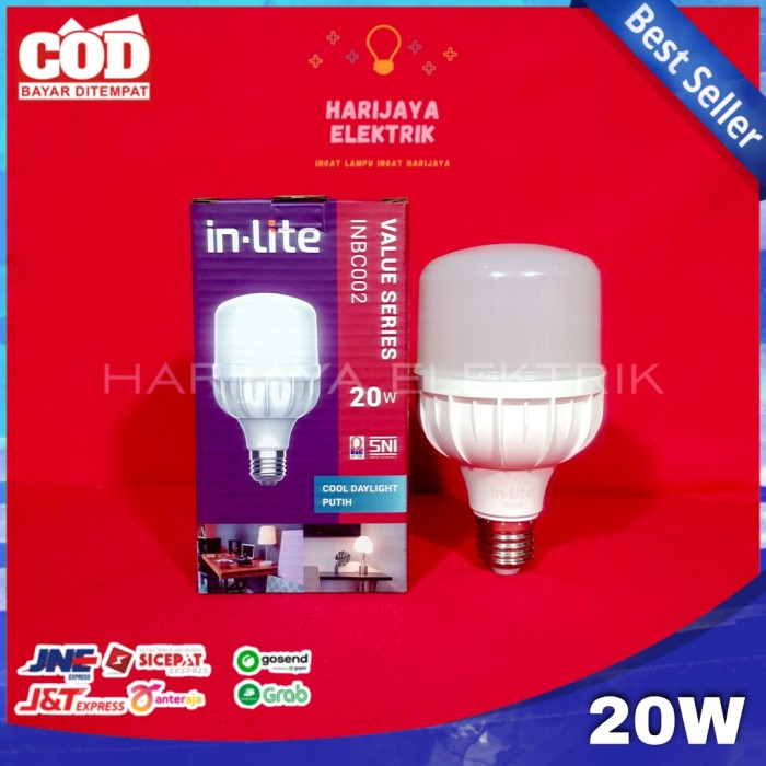 Jual INLITE BOHLAM LAMPU LED 20 WATT TABUNG IN-LITE VALUE INBC002 SNI ...