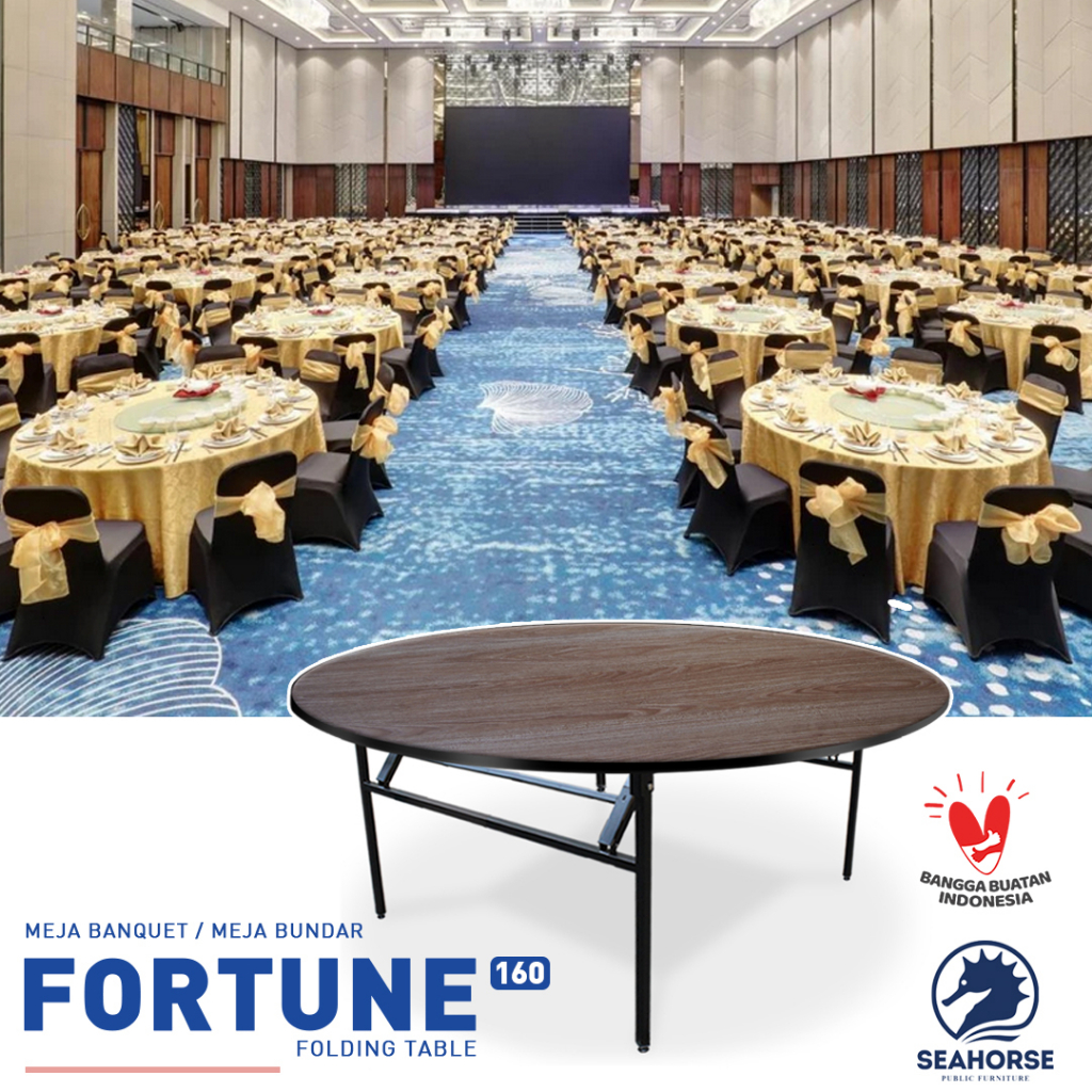 Jual Meja Banquet Hotel Fortune 160 / Meja Makan Bundar HPL | Shopee ...