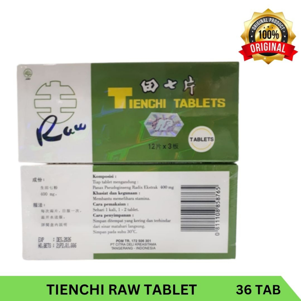 Jual Raw Tienchi Tablets Isi 36 Obat Penurun Kolesterol dan Hipertensi ...