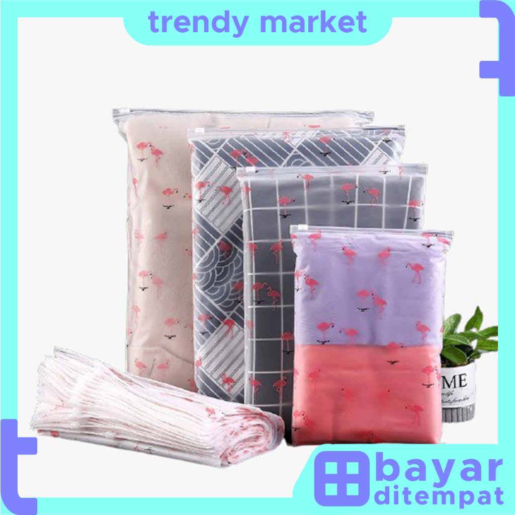 Jual Pouch Bag ZipLock Travel Organizer Transparan Karakter Packing ...