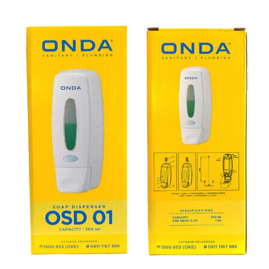 Jual ONDA OSD01 OSD 01 - Soap Dispenser Tempat Sabun Cair 360ml 360 ml ...