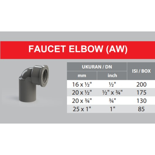 Jual ELBOW SOC DRAT DALAM / FAUCET ELBOW (AW) | Shopee Indonesia