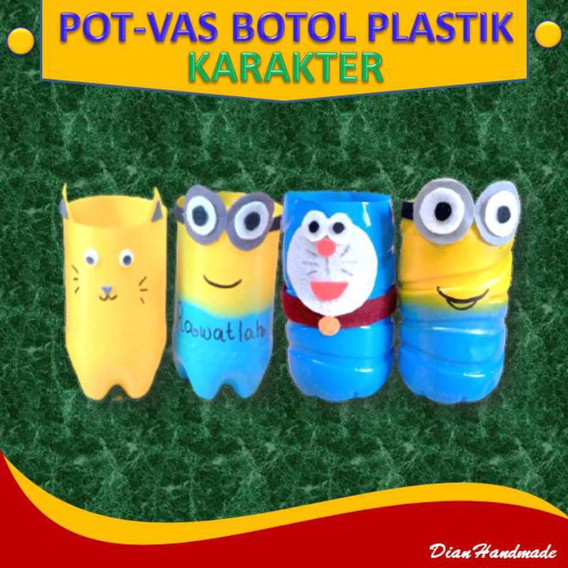 Jual Prakarya Pot Botol Plastik Karakter / Botol Bekas 1,5 L ...