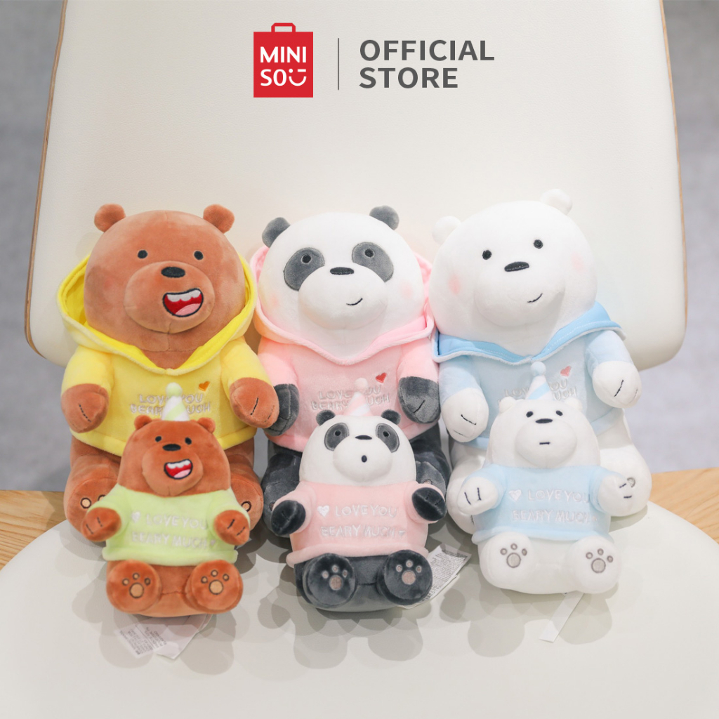 Jual MINISO Boneka Lucu We Bare Bears Beruang Pakai Sweater Mainan ...