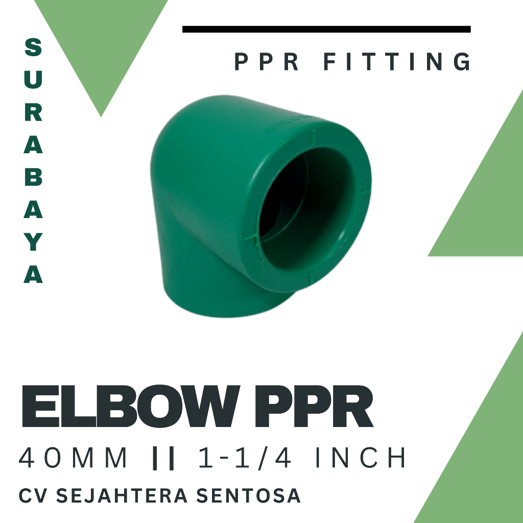 Jual Elbow PPR 90* 40mm 1-1/4" inch Knee Fitting Keni Sambungan Pipa ...