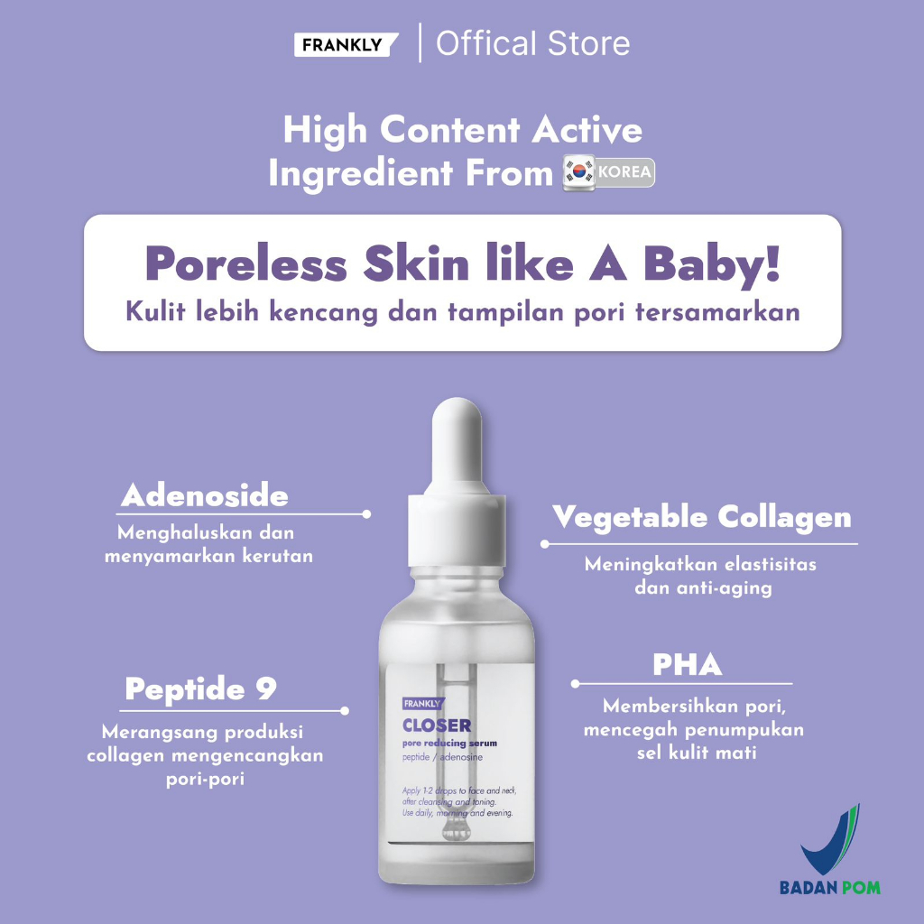 Jual FRANKLY Closer Pore Tightening Serum - 30 ML | Shopee Indonesia