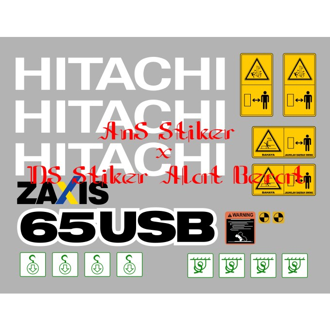 Jual Sticker Excavator HITACHI Zaxis ZX 65USB Stiker Alat Berat ...