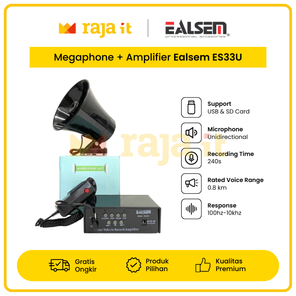 Jual MEGAPHONE Toa Ealsem ES33U Penggeras Suara ES-33U + Amplifier ES33 | Shopee Indonesia