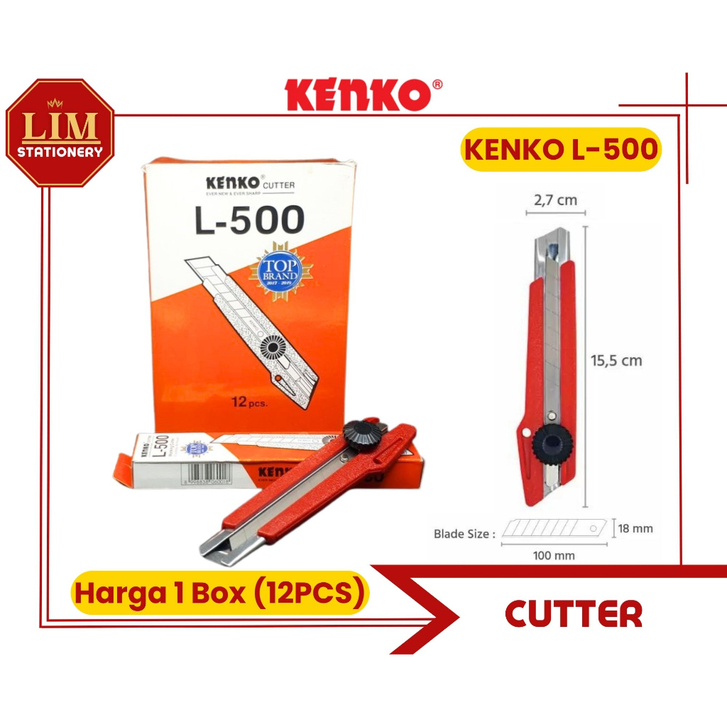 Jual Cutter Besar Kenko L-500 (12PCS) | Shopee Indonesia