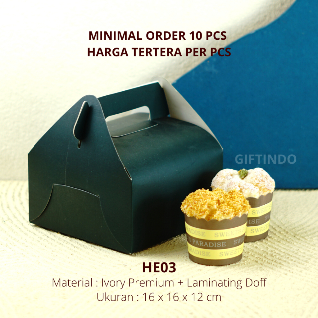 Jual Gable Box bahan Ivory Tebal / Box Kue / Box Cupcake / Kotak Kue ...