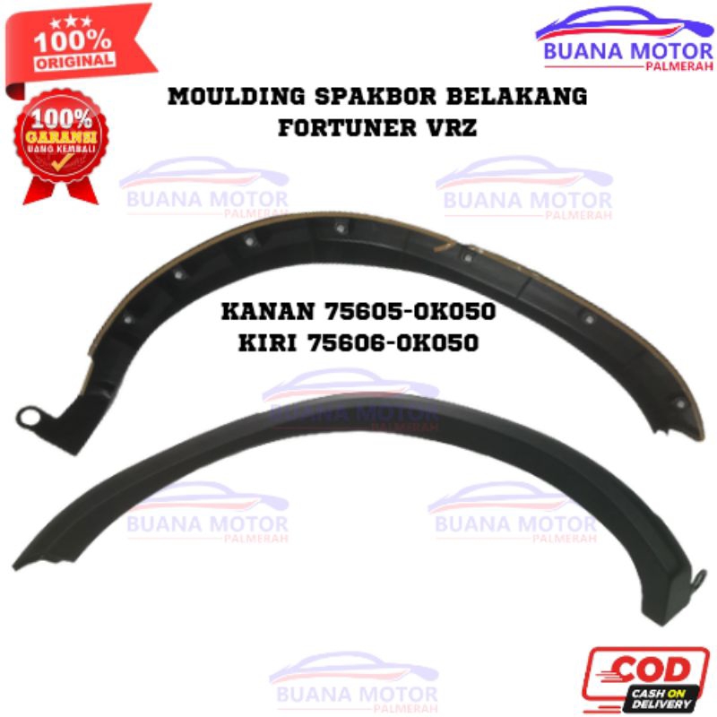 Jual Moulding List Spakbor Belakang Fortuner VRZ Original 75605-0K050 ...