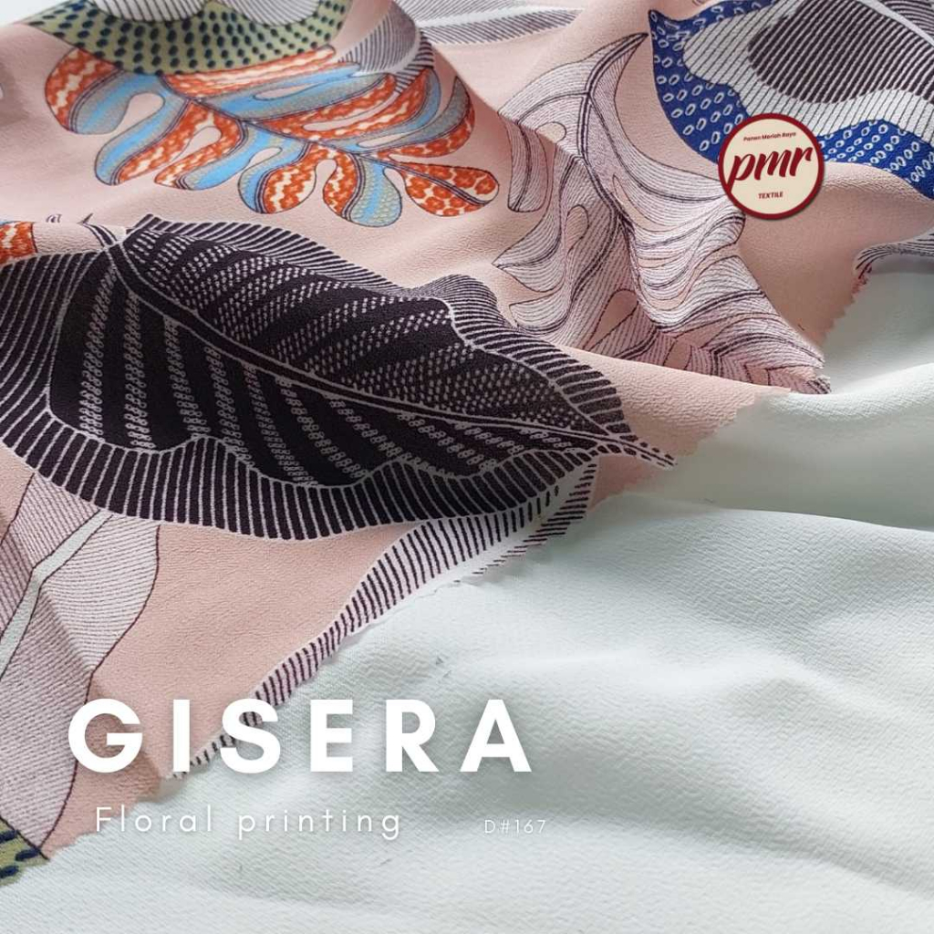 Jual Kain Ceruty GISERA Kain Dress dan Kain Blouse Kain Premium Tebal Halus Ringan - Motif Flora ...