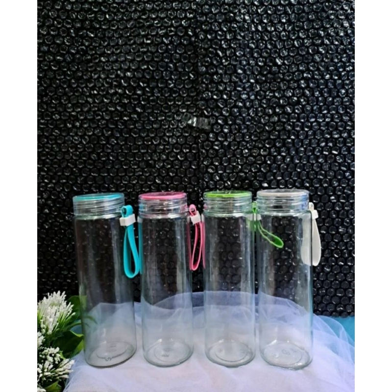 Jual Botol Minum Slim Bening/Tumbler Slim Bening/Botol Minum Kaca 400ml ...