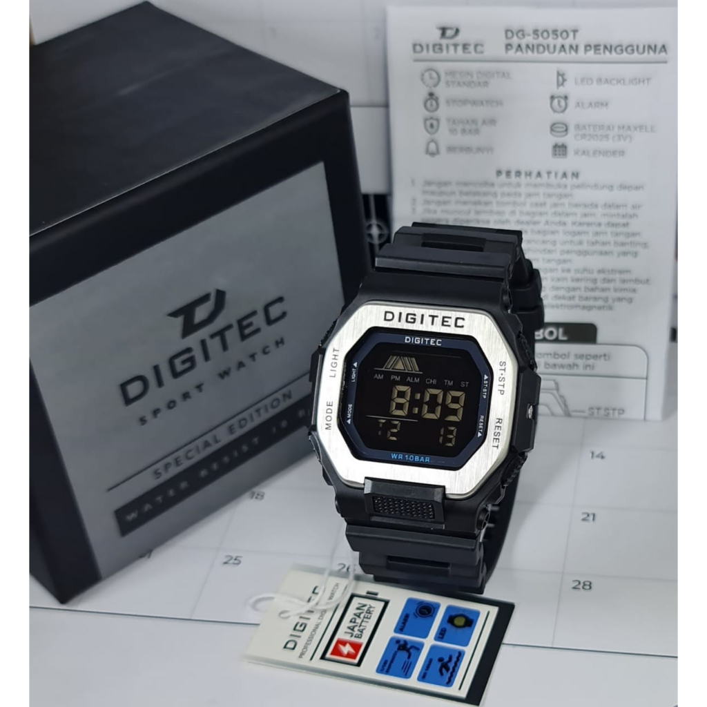 Jual Jam tangan Pria Digitec DG 5050 tali rubber digital original ...