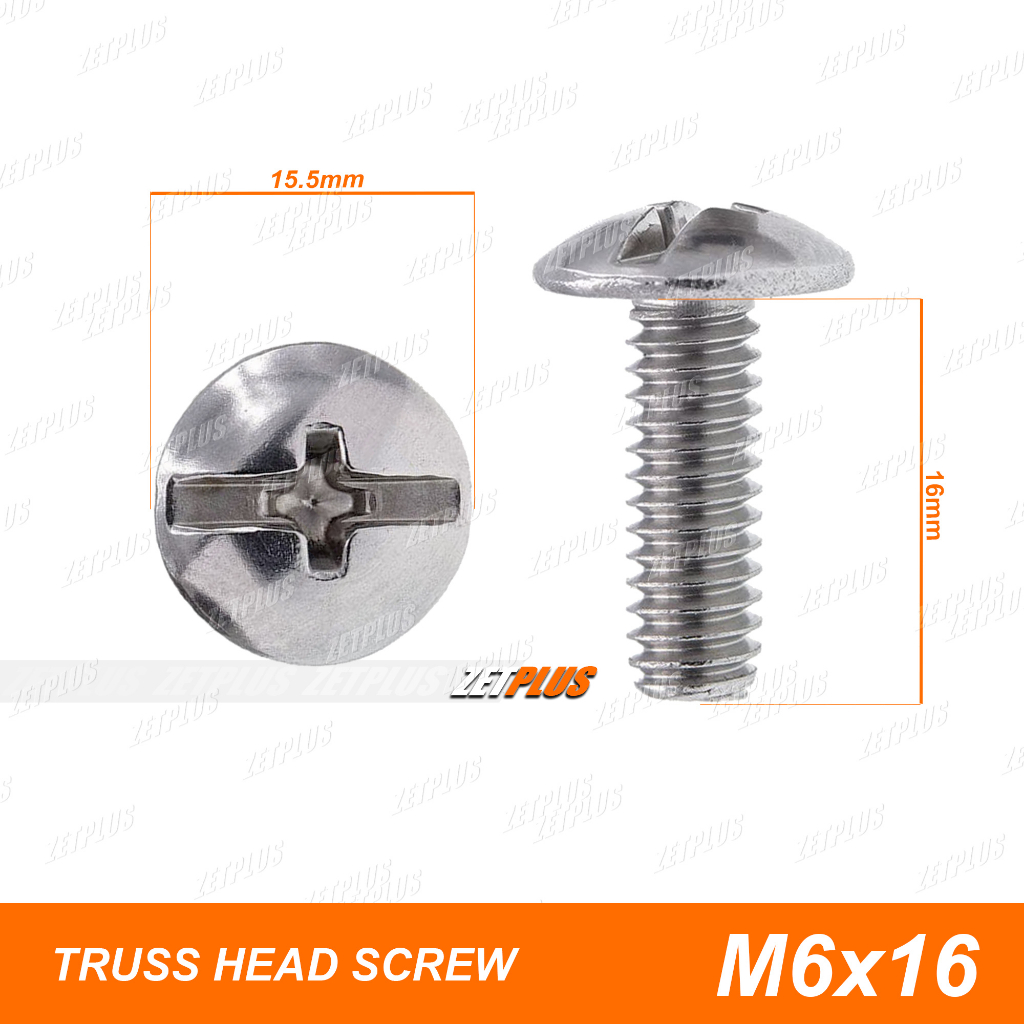 Jual BAUT BODY-PAYUNG M6x16 /Truss Head Screw/JT Bolt/baud bodi ATV ...