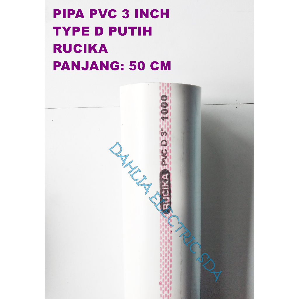 Jual PIPA PVC 3 INCH TYPE D PANJANG 50CM PUTIH RUCIKA | Shopee Indonesia