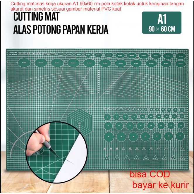 Jual Cutting mat alas kerja ukuran A1 90x60 cm pola kotak kotak untuk ...