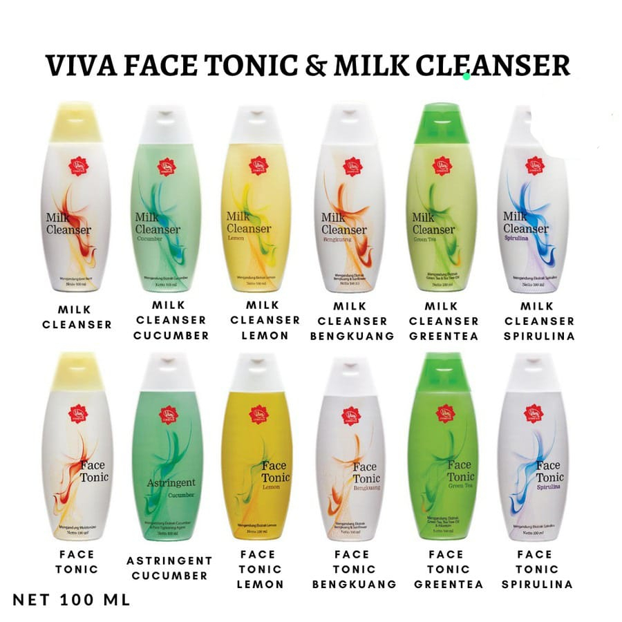 Jual VIVA FACE TONIC & MILK CLEANSER 100 ml | Shopee Indonesia