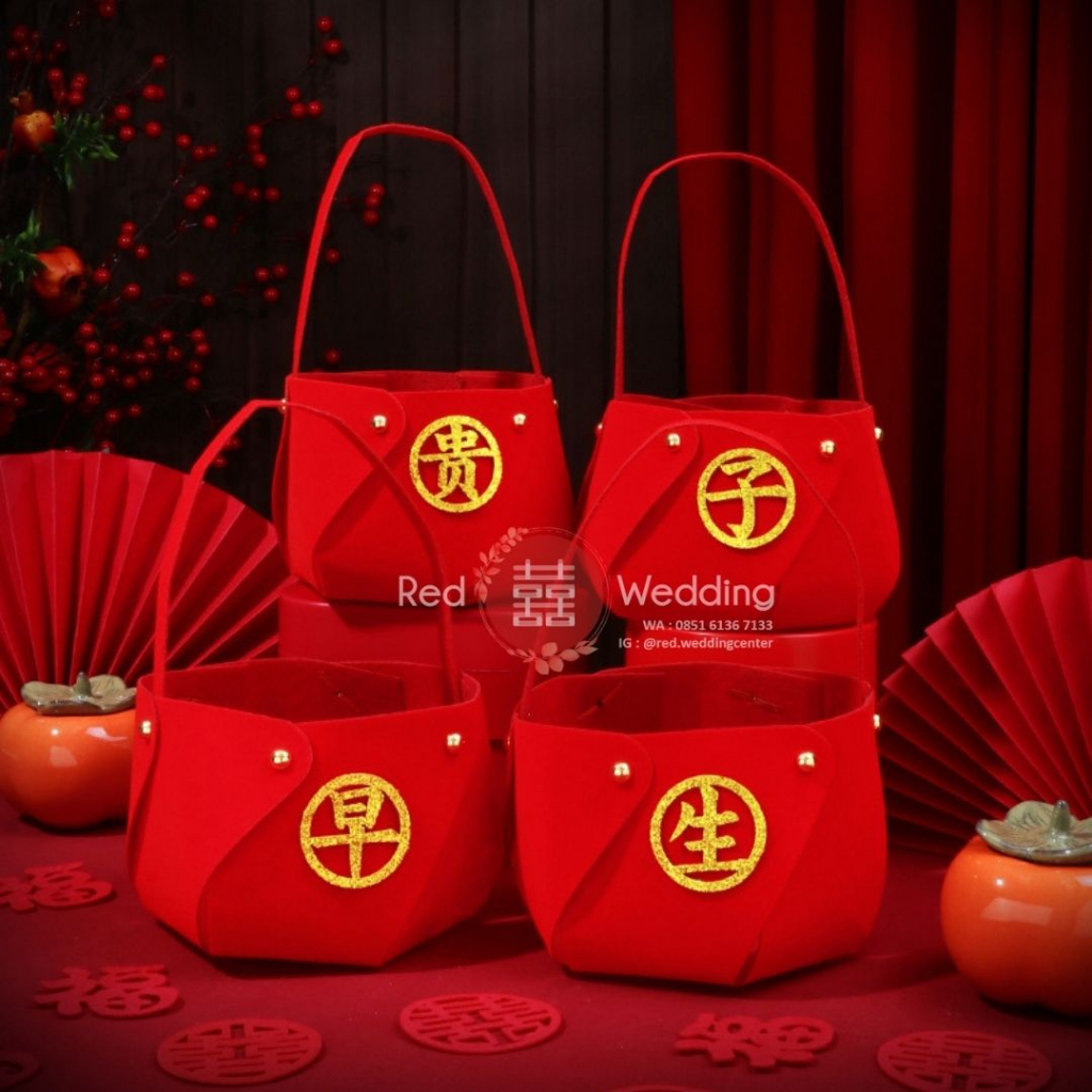 Jual Set 4pcs Tas Keranjang Kecil Merah [ZAO SHENG GUI ZI] dan [HOK ...