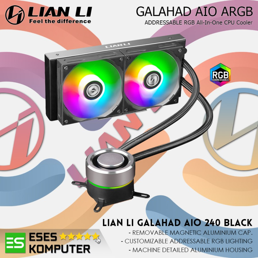 Jual LIAN LI Galahad AIO 240 ARGB BLACK | AIO 240MM CPU Liquid Cooler ...
