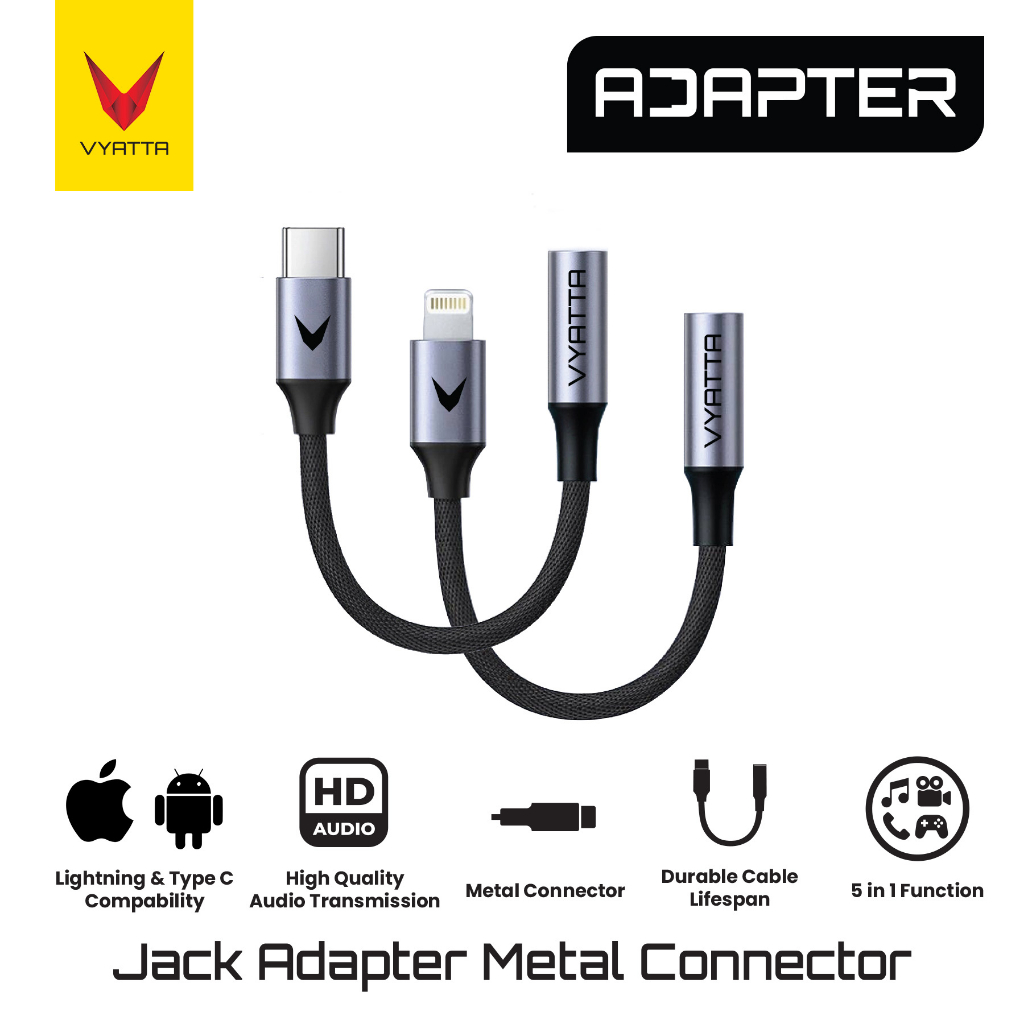 Jual VYATTA LIGHTNING TO JACK 3.5MM AUDIO ADAPTER AAC AUX IPHONE 12 13 ...
