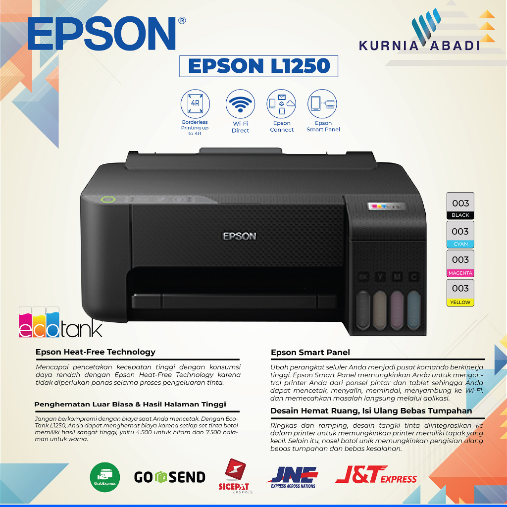 Jual Printer Epson EcoTank L1250 A4 Wi-Fi Ink Tank Printer Only Print | Shopee Indonesia
