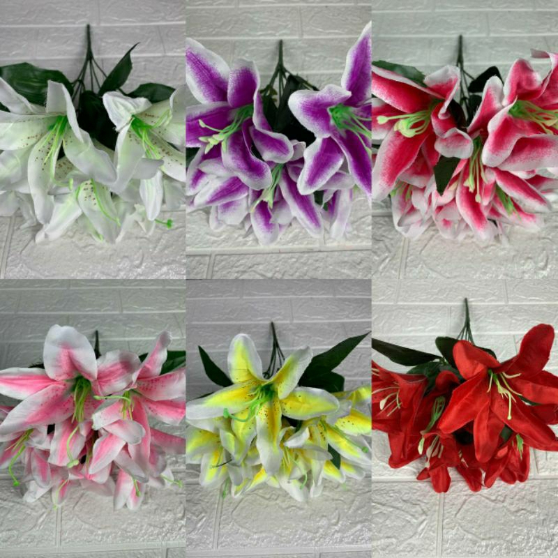 Jual Bunga Lili Kecil Dekorasi Artificial Lily X6 | Shopee Indonesia