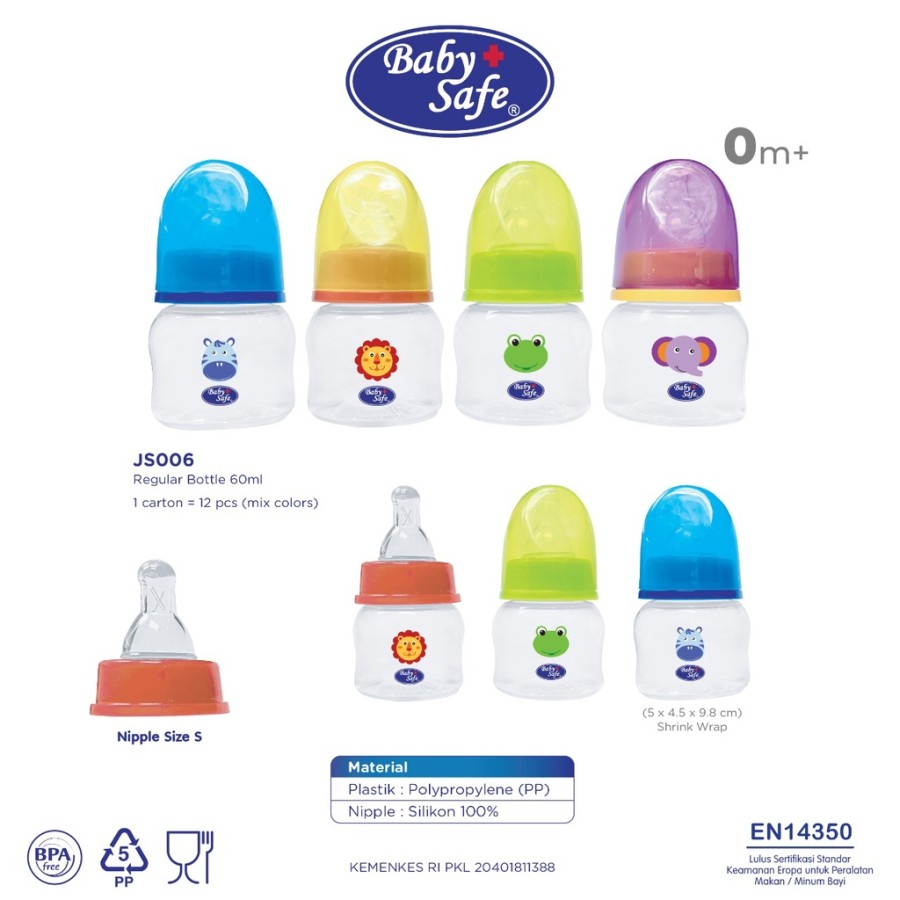Jual Baby safe Bottle 60ml - JS006/ botol bayi baru lahir/ botol dot ...