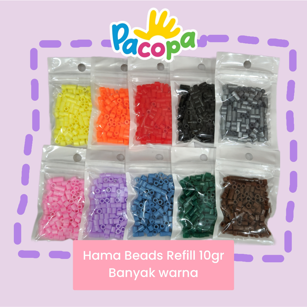 Jual [PACOPA] 10GRAM Refill Hama Beads 5mm Perler Beads Refill 5mm ...