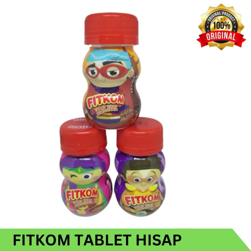 Jual FITKOM TABLET HISAP MULTIVITAMIN ANAK ISI 21 PERMEN HISAP FIT KOM ...