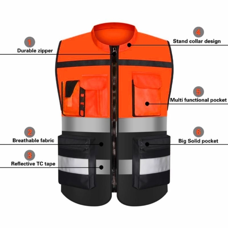 Jual OTRAHUM Rompi Vest Strip Reflective Reflector Safety Hivis Untuk ...