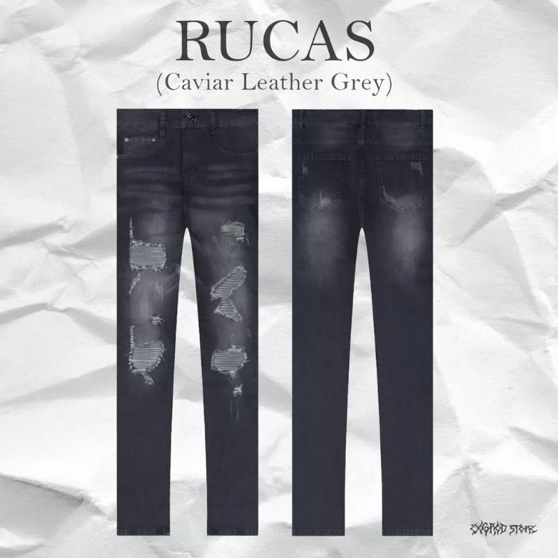 Jual Rucas Season 11/S11 - RUCAS Grey Caviar Leather Jeans +Celana ...
