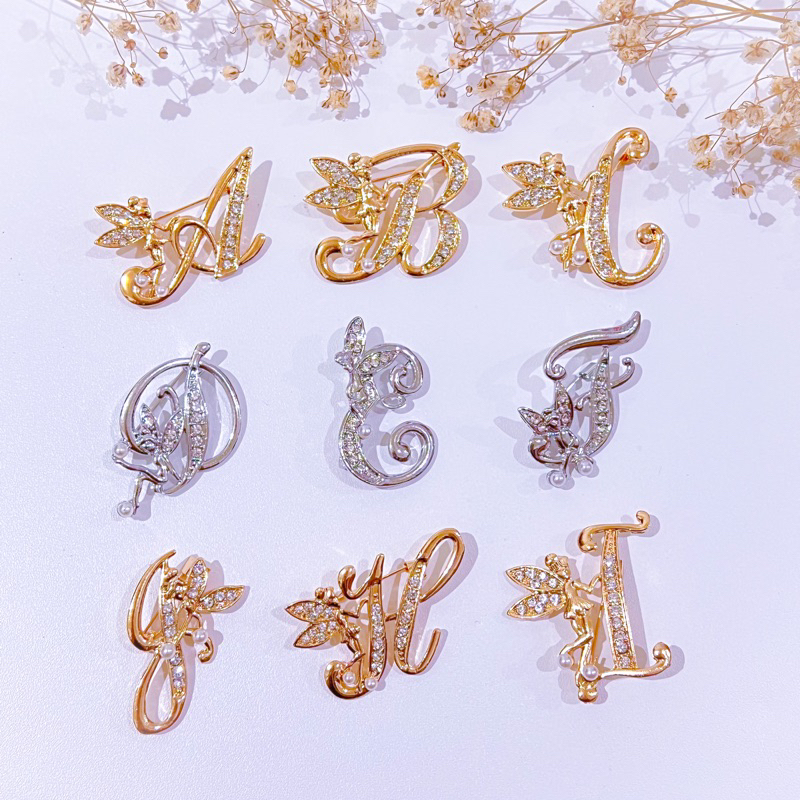 Jual Bros inisial nama gold / Bros alphabet /Bros inisial huruf Harga ...